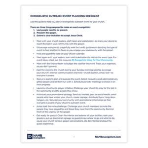 Evangelistic Outreach Event Planning Checklist - North American Mission ...